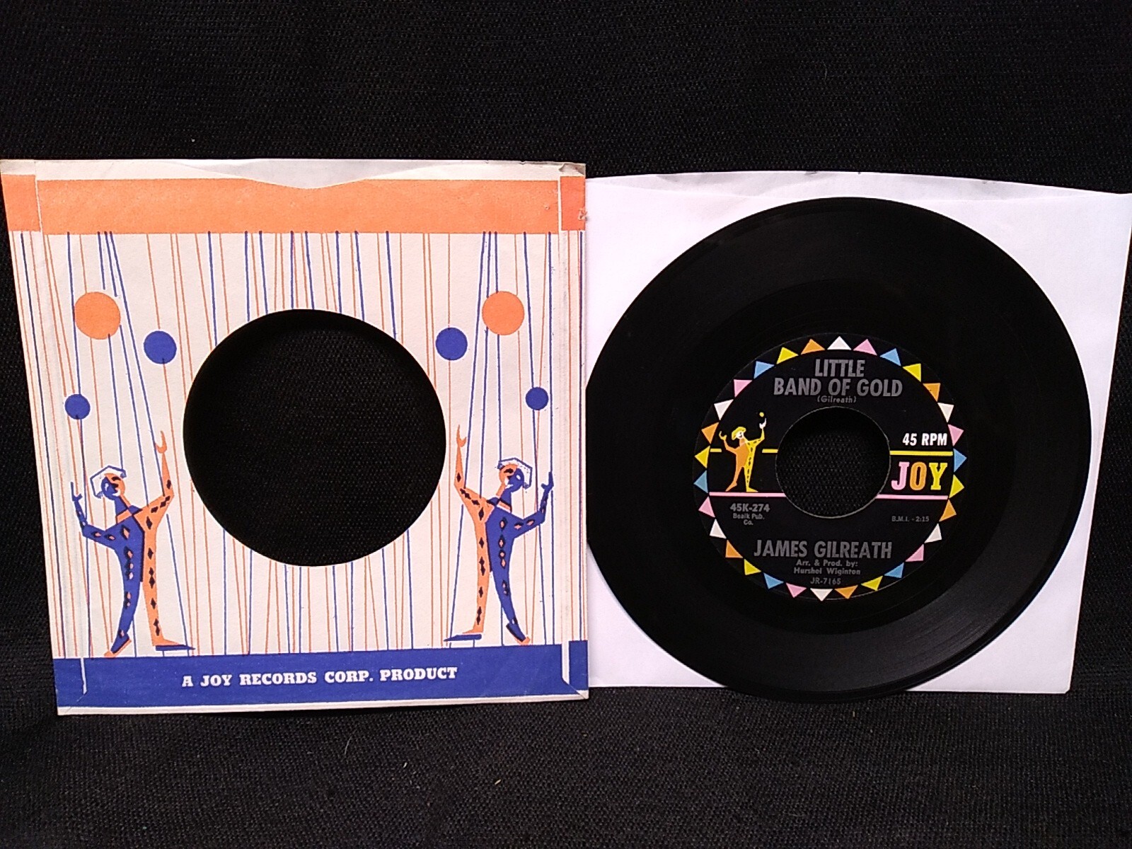 James Gilreath Little Band Of Gold /I'll Walk With 45 RPM Joy Records ...