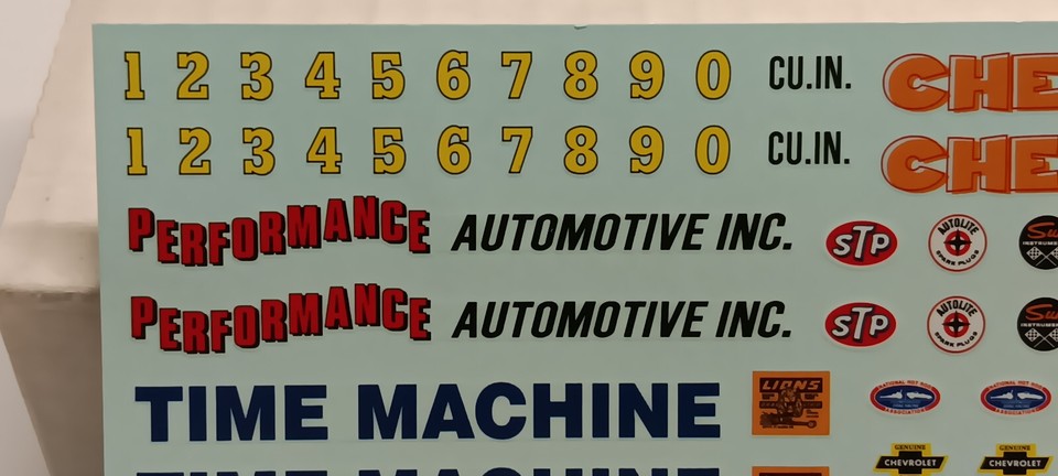 Decal Sheet 65 1965 Chevy Chevelle AWB Funny Drag Car 1/25 AMT 427 ...