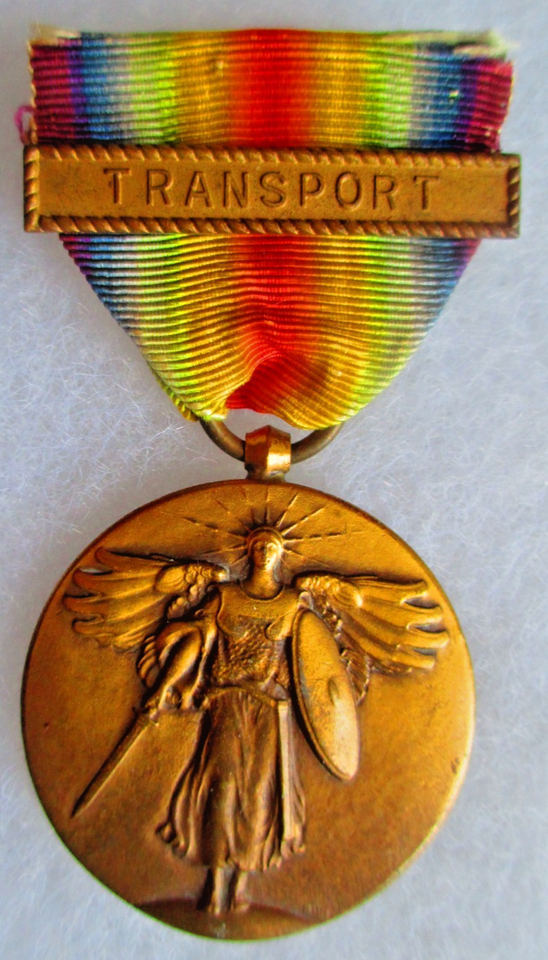 WW 1 Victory Medal Transportation Bar, Dog Tag, Mailer Box, Service ...