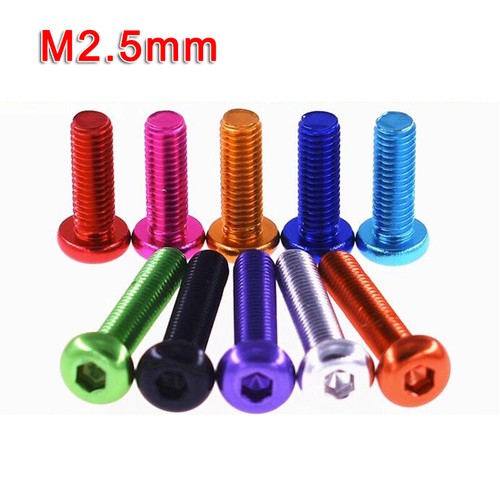 1/5/10pcs Aluminum Alloy M2.5x4/5/6/8/10/12mm Half round head hexagonal ...