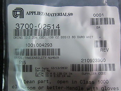 AMAT 3700-02514 O-Ring ID 2.234 CSD .139 Chemraz SS513 80 DURO WHT | eBay