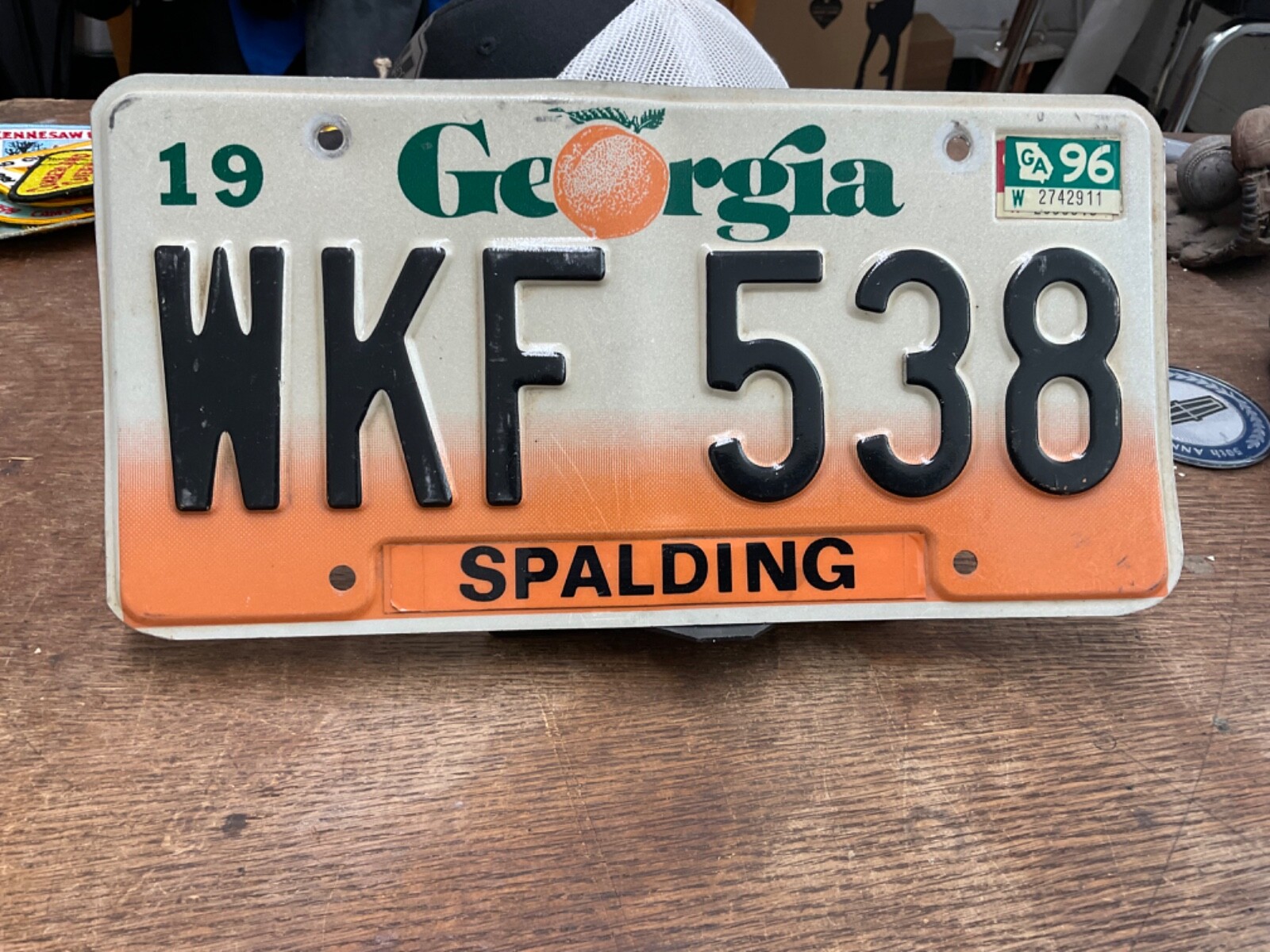 Georgia License Plate WKF 538 Spalding 1996 Vintage Rustic | eBay