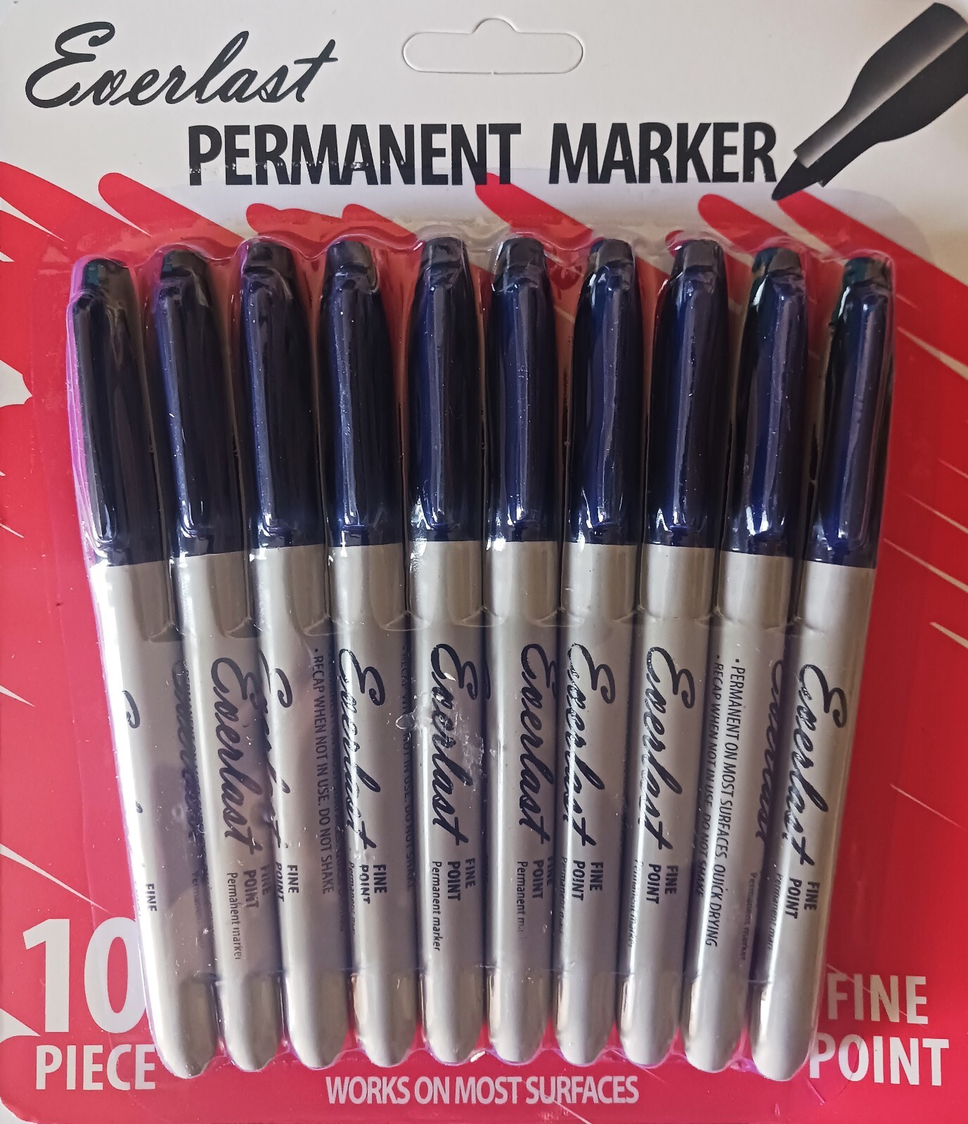 Permanent Markers 10 Fine Point Markers in Pack by Everlast | eBay