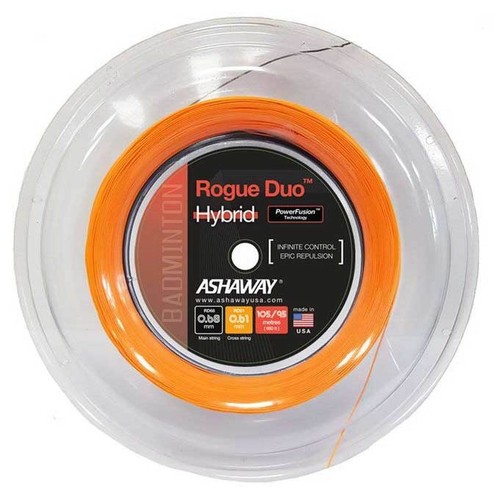 Ashaway Rogue Duo Hybrid Badminton String Reel (Black/Orange ...