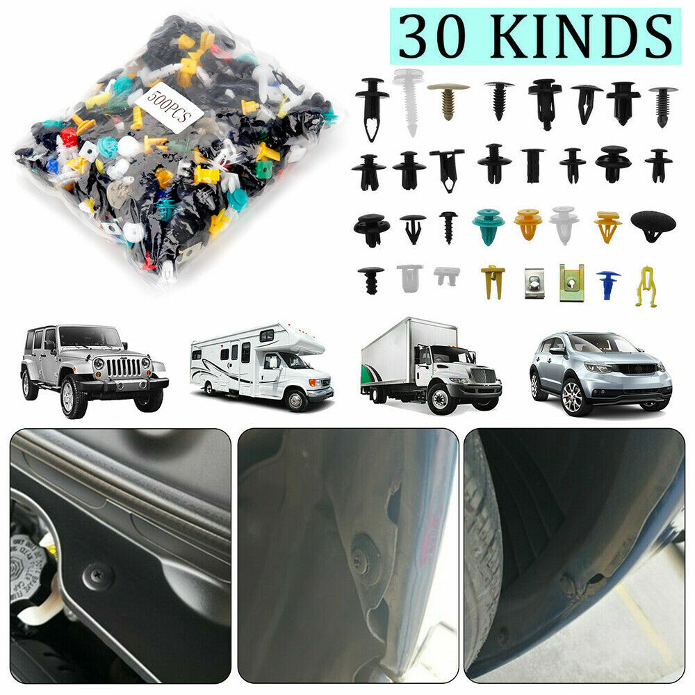 500PCS Mixed Car Door Panel Trim Bumper Fender Retainer Fastener Rivet ...