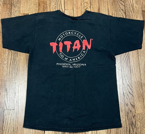 Vintage Titan Motorcycles Biker 90s T-Shirt Logo Faded Men’s Size XL | eBay