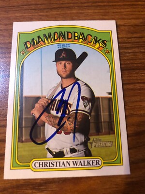 2021 Topps Heritage Arizona Diamondbacks Christian Walker Autographed ...