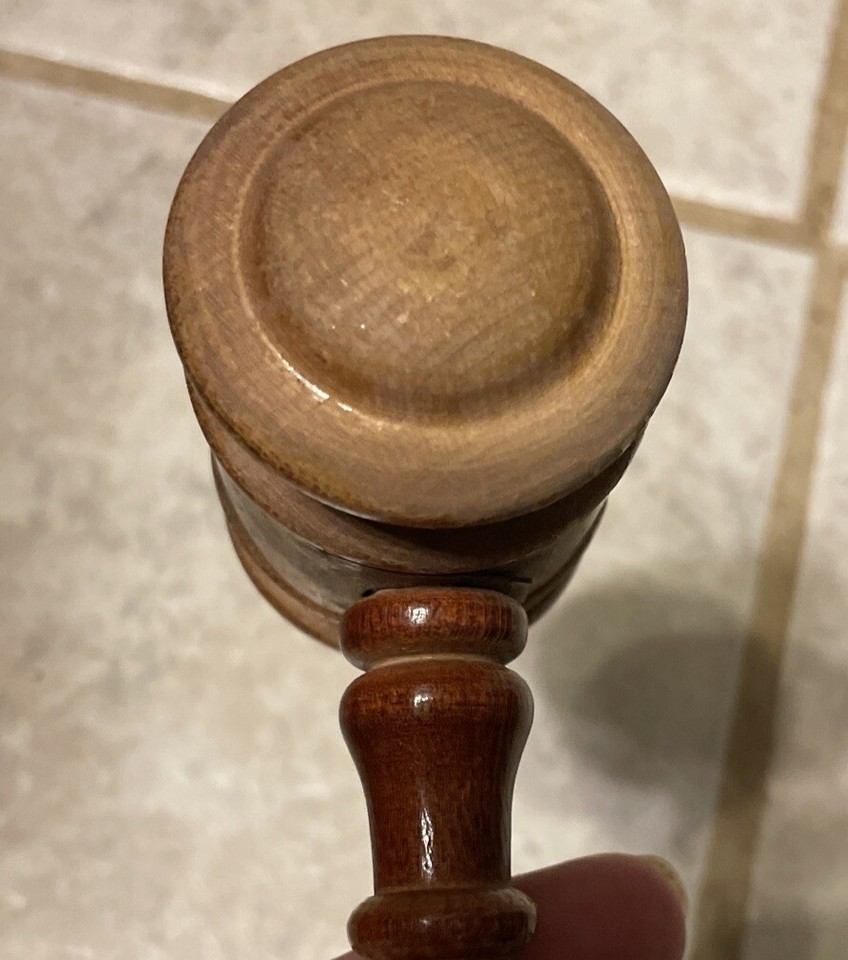 Vintage Wooden Judge's Gavel or Auctioneer Mallet Hammer - Worn Finish ...