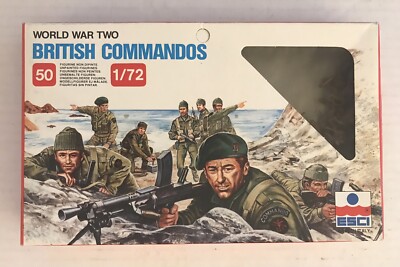 ESCI 1/72 WWII British Commandos 48 Plastic Action Figures Soldiers Kit ...