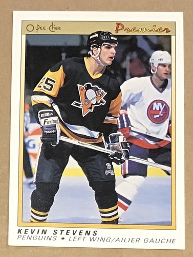 1990-91 KEVIN STEVENS O-PEE-CHEE PREMIER ROOKIE CARD #111 PITTSBURGH ...