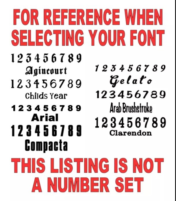 SET OF 2 Custom Mailbox Numbers Vinyl Decals / Stickers - Choose Size ...