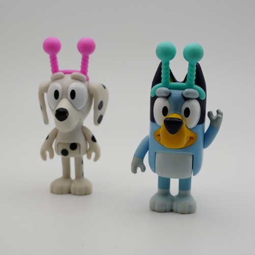 Bluey Dalmatian Dog Alien Antenna Figures Set Kids Toy Lot TV Cartoon ...
