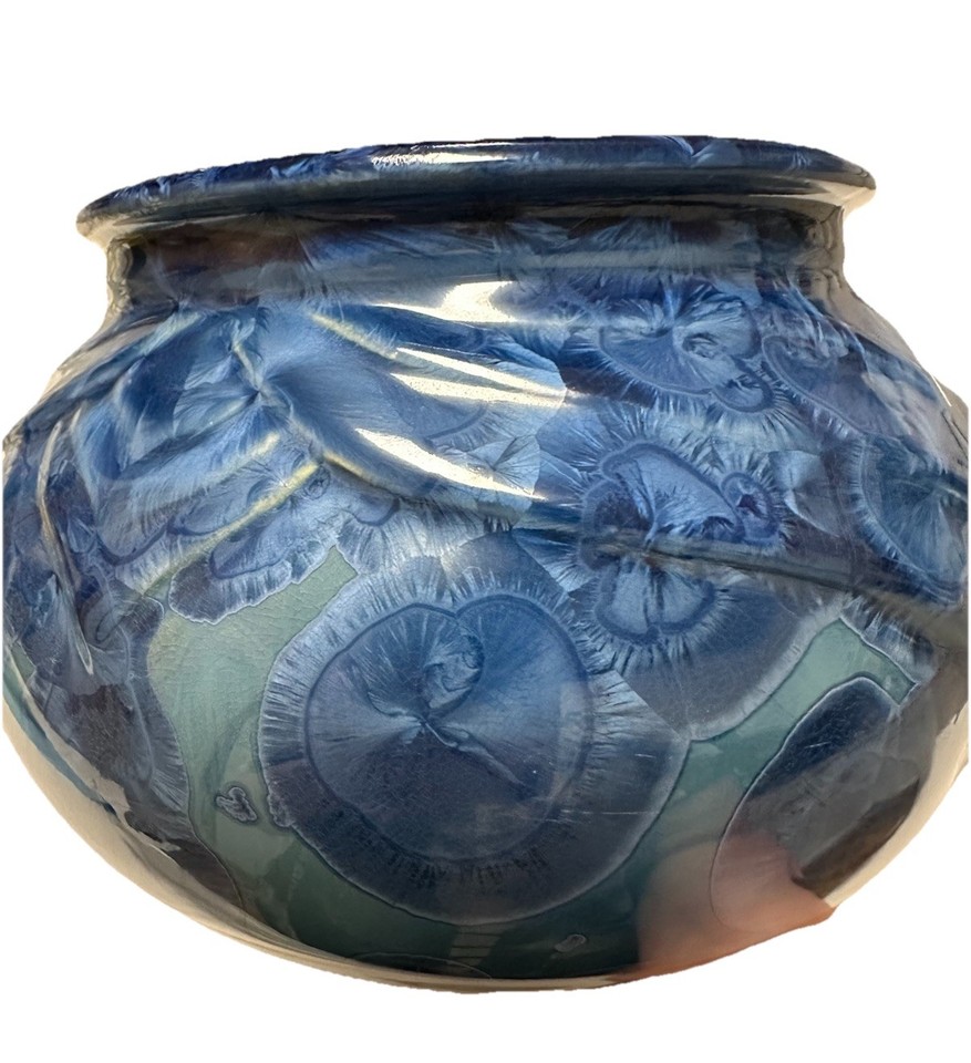 Bill Campbell, Signed, Cobalt Crystalline Glaze, Flambeaux Pottery Vase ...