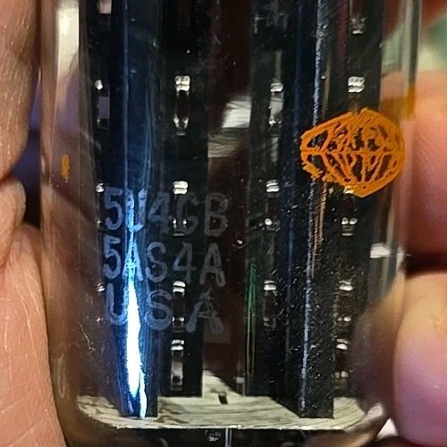 5U4GB 5AS4A Tube GE Amperex. Big O Getter. Rectifier Tube Test 100/98 ...