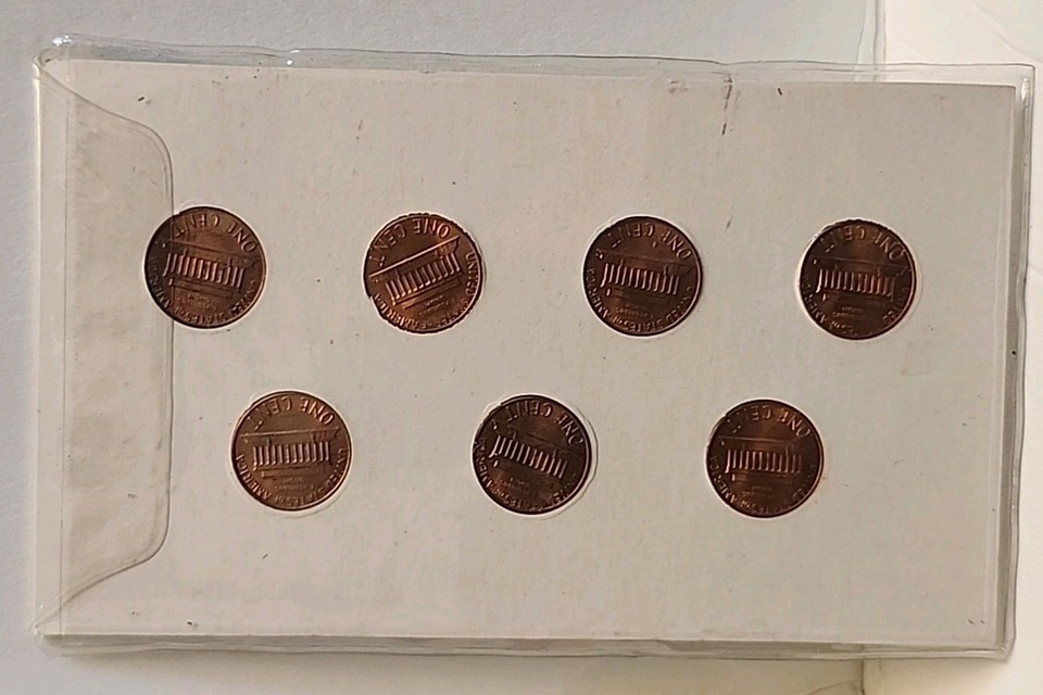 1982 PD Lincoln Memorial Uncirculated Cent 7 Coin Variety Penny Set | eBay