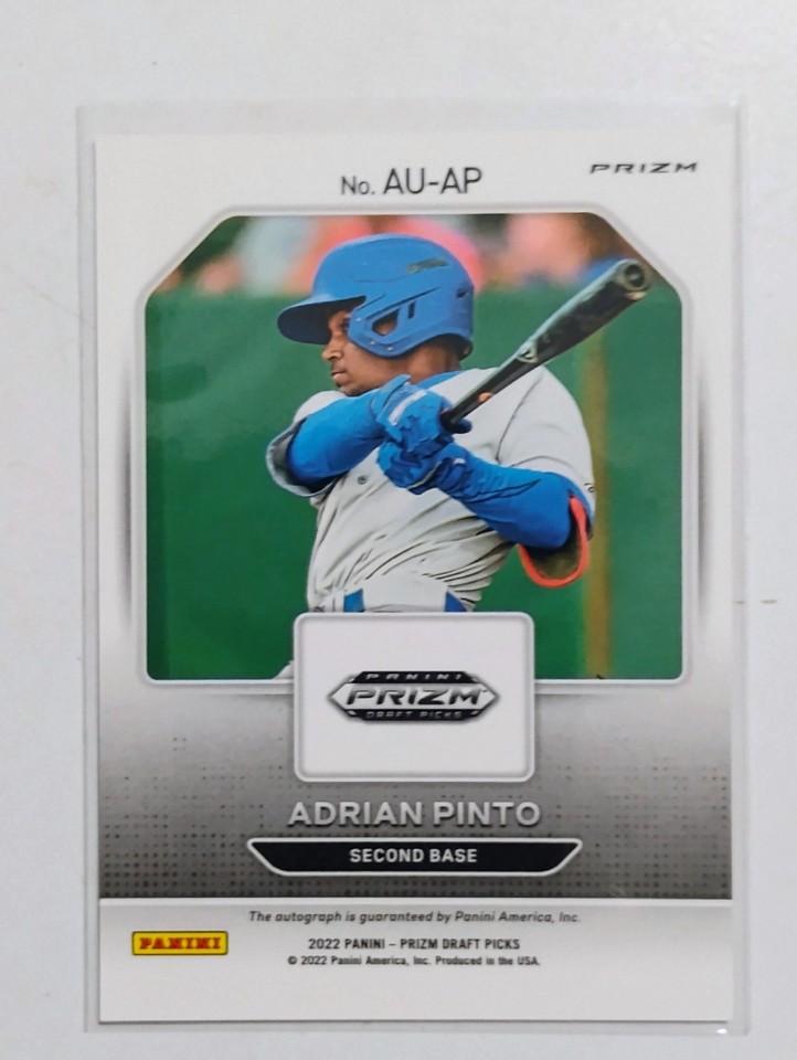 Adrian Pinto 2022 Panini Prizm Draft Picks RC Auto #AU-AP Venezuela | eBay