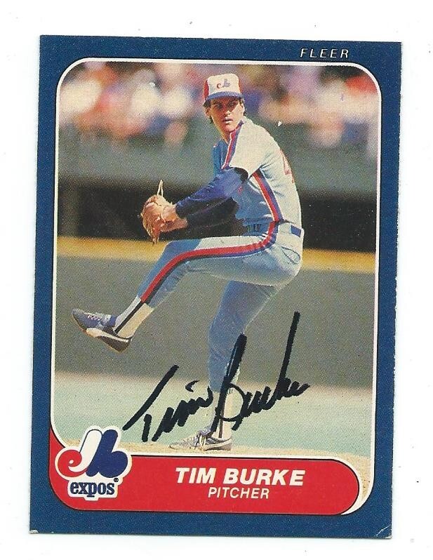 Tim Burke Hand Signed autograph on a 1986 Fleer card-Montreal Expos | eBay