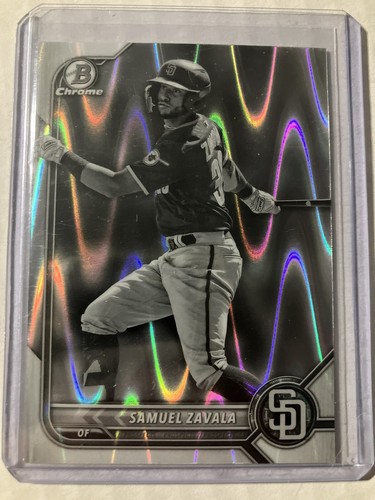 Samuel Zavala 2022 Bowman Draft Chrome #BDC-98 Black White Ray Wave ...