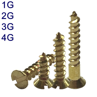 Brass Countersunk Wood Screws - Pack 25 - 1G / 2G / 3G / 4G - Various ...