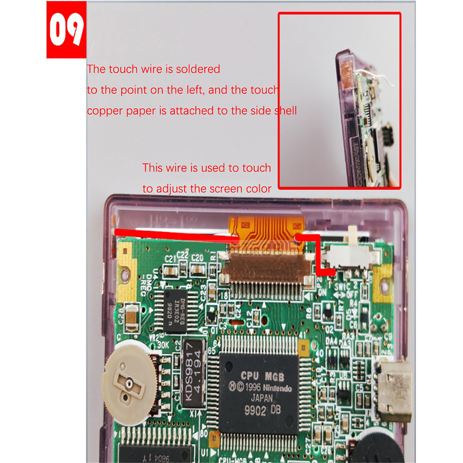 Replacement Backlight LCD Screen Kit For Game Boy Pocket GBP Console ...