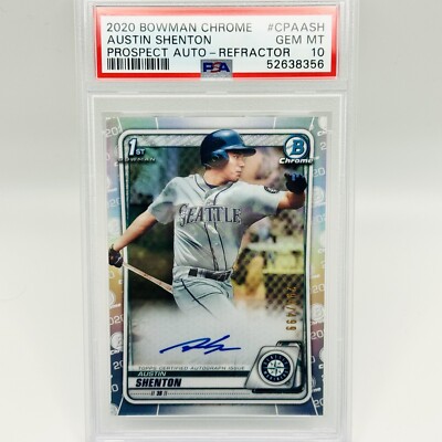 2020 Austin Shenton 1st Bowman Chrome AUTO REFRACTOR /499 ROOKIE PSA 10 ...