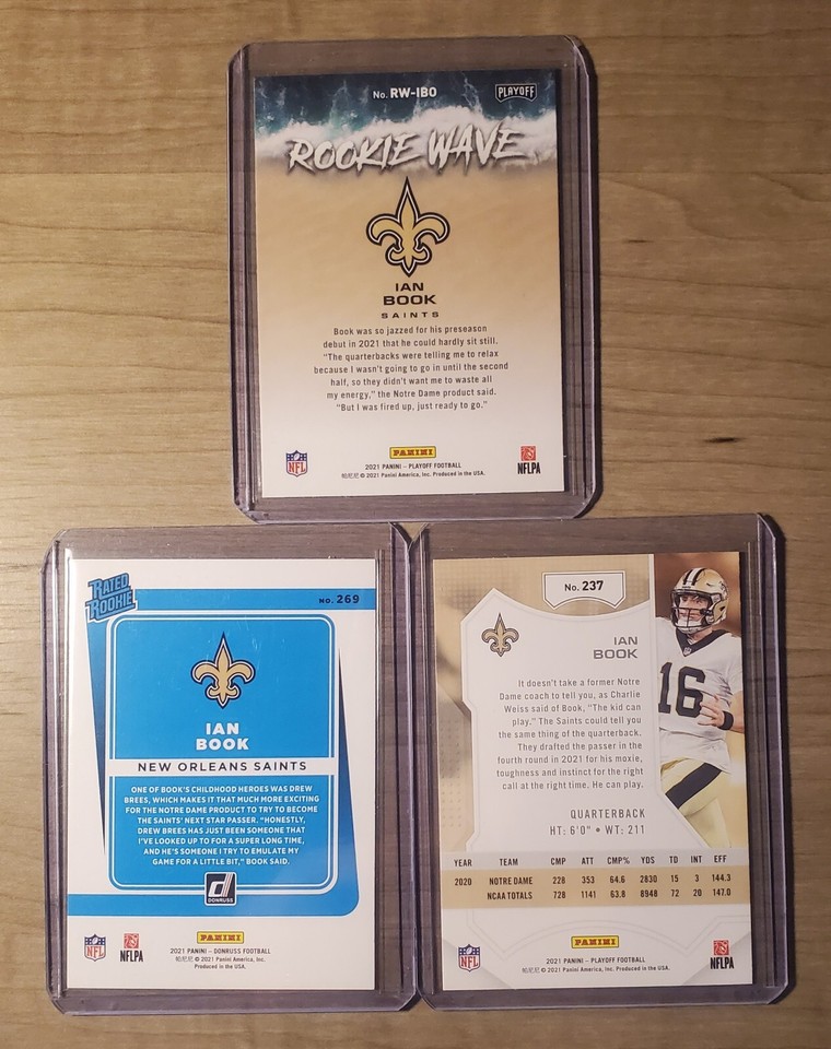 Ian Book Rookie Cards | 2021 Playoff ROOKIE WAVE, Donruss Rated Rookie ...