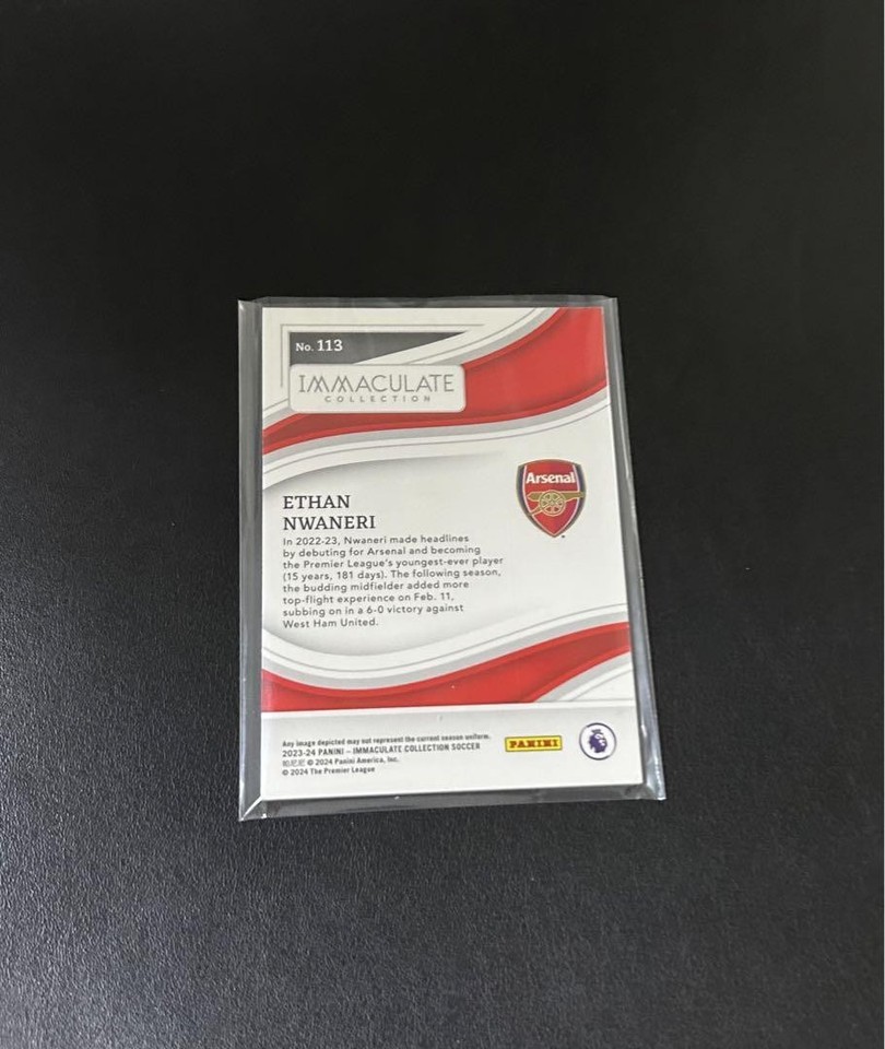 Ethan Nwaneri 2023/24 Panini Immaculate RC /60 Arsenal Soccer Card | eBay