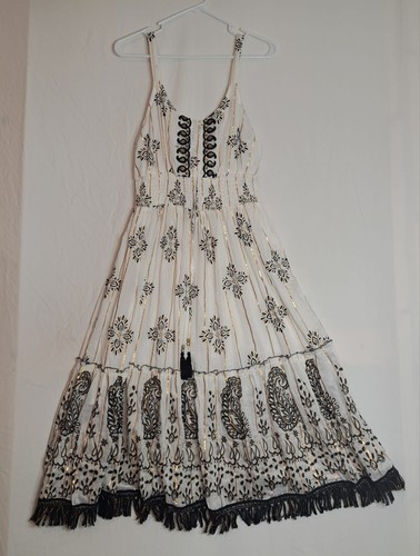 Anthropologie Me 2 Magic Womens Dress Sz L Embroidered white /black new ...