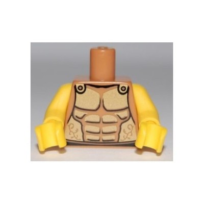 LEGO - Minifig, Torso Torso Armor, Gold Plated Muscles Outline Pattern ...
