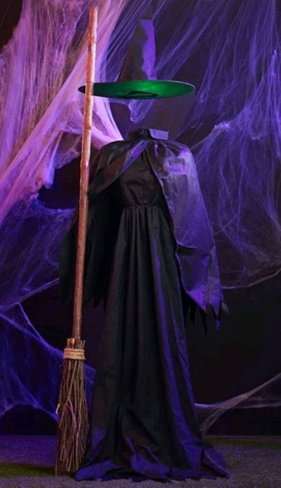 Cracker Barrel 6 Ft Animated Invisible Witch Animatronic Halloween Prop ...