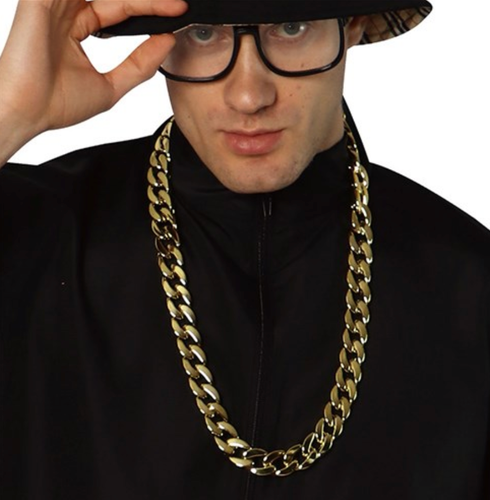 # Rich Dude Rapper Gangster Fake Gold Chain Bling 80s Necklace Costume ...