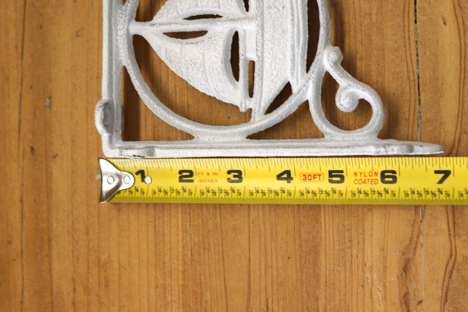 2 White Cast Iron Sailboat Nautical Shelf Brackets Garden Braces ...