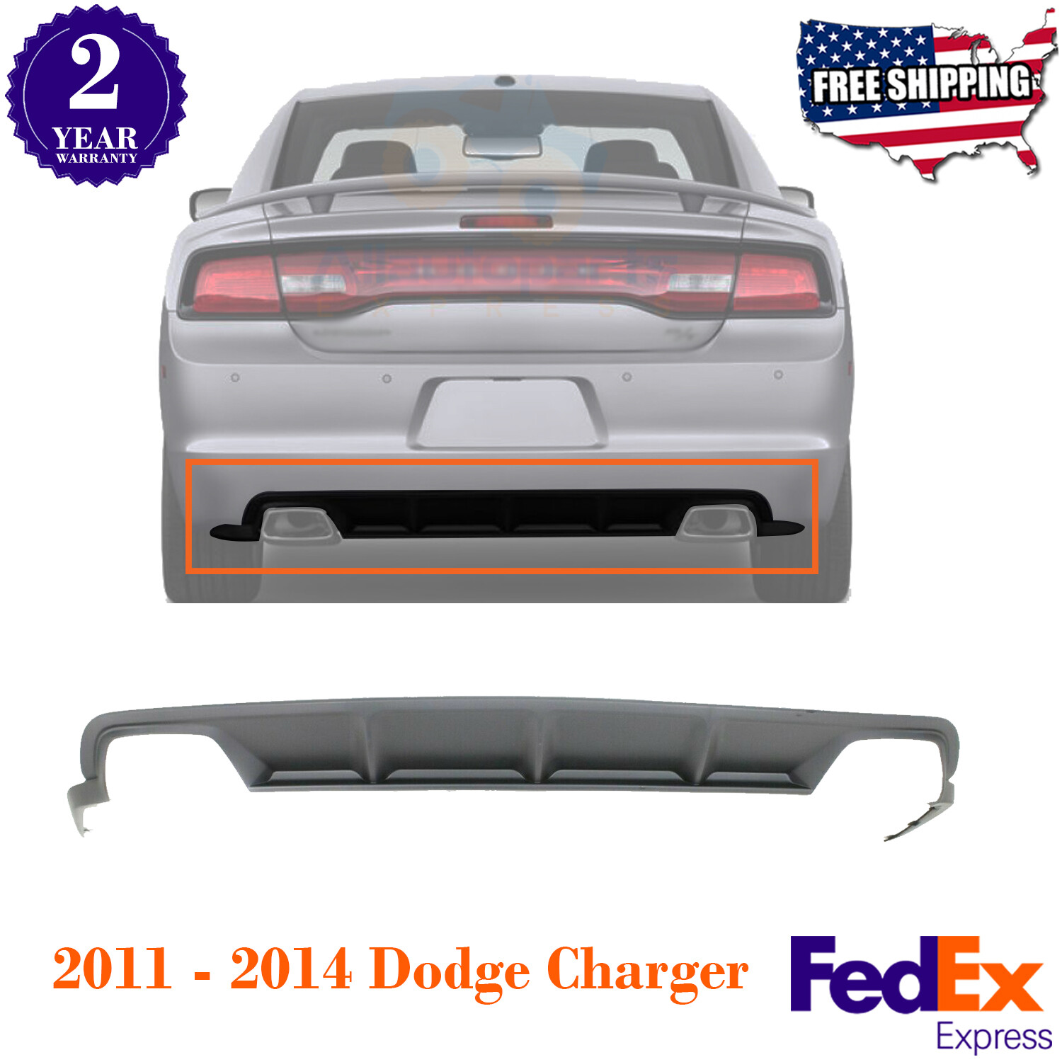 Rear Bumper Lower Valance Textured Black For 2011-2014 Dodge Charger | eBay