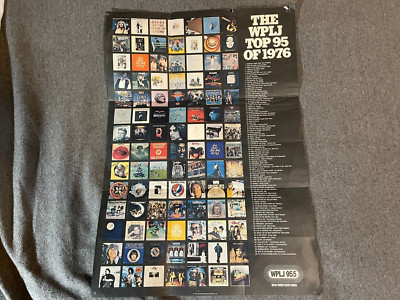 1976 WPLJ FM Radio Station 14" x 21" Poster Top 95 Songs of 1976 NYC NY ...