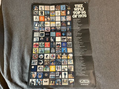 1976 WPLJ FM Radio Station 14" x 21" Poster Top 95 Songs of 1976 NYC NY ...