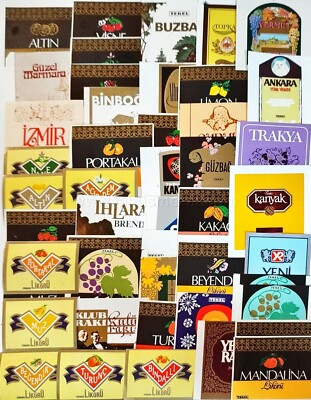 TURKEY DRINK RAKI VERMUT WINE LABEL - 49 PIECES | eBay