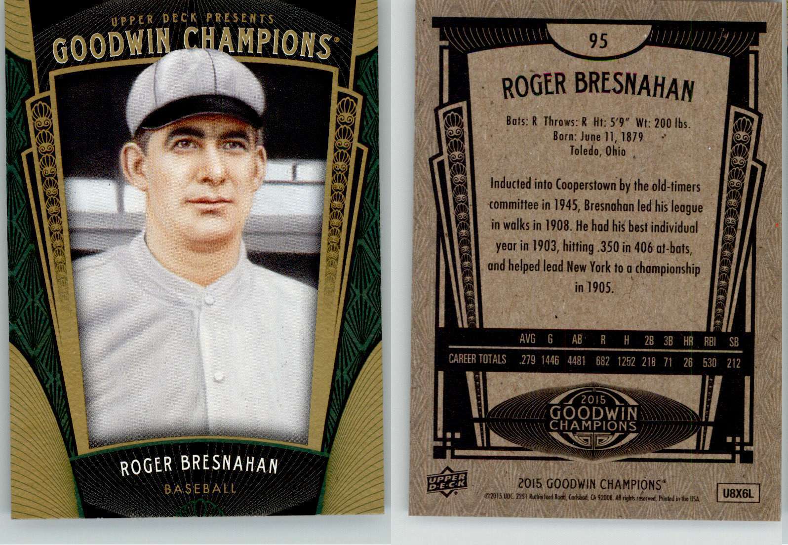 Roger Bresnahan 2015 Goodwin Champions #95 Giants Cardinals Cubs HOF | eBay