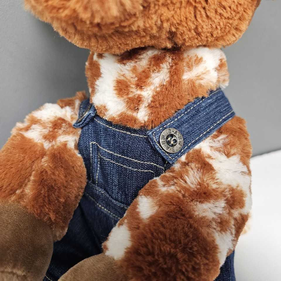 Build A Bear TEXAS LONGHORN STEER BULL Denim Overalls No Sound 12 ...