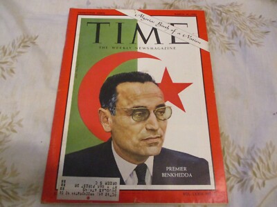 TIME MAGAZINE MARCH 16 1962 PREMIER BENKHEDDA | eBay