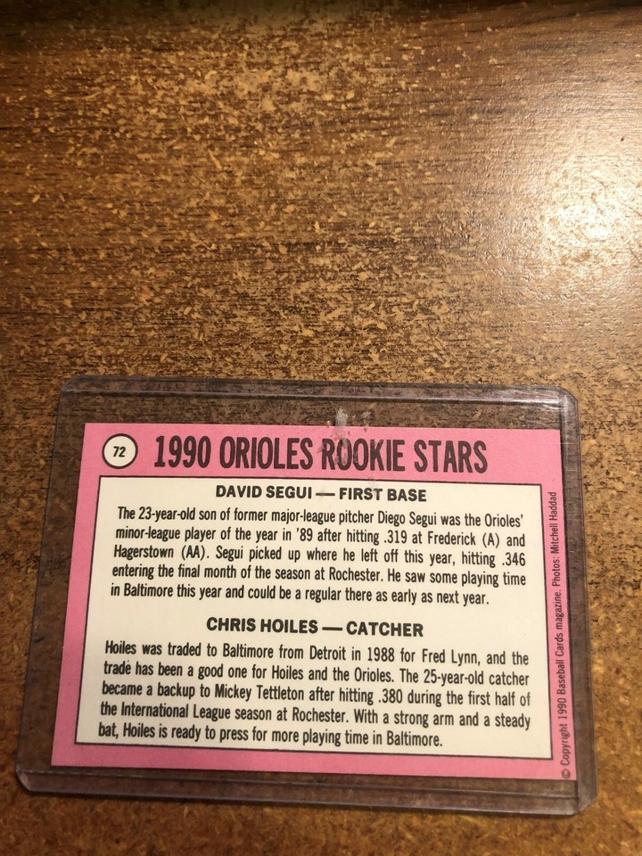 1990 Baseball Cards Magazine # 72 Rookie Stars David Segui & Chris ...