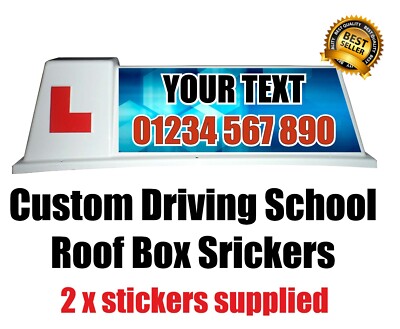 Driving School Roof Sign Stickers Vinyl Graphics, for Car Roof Box ...