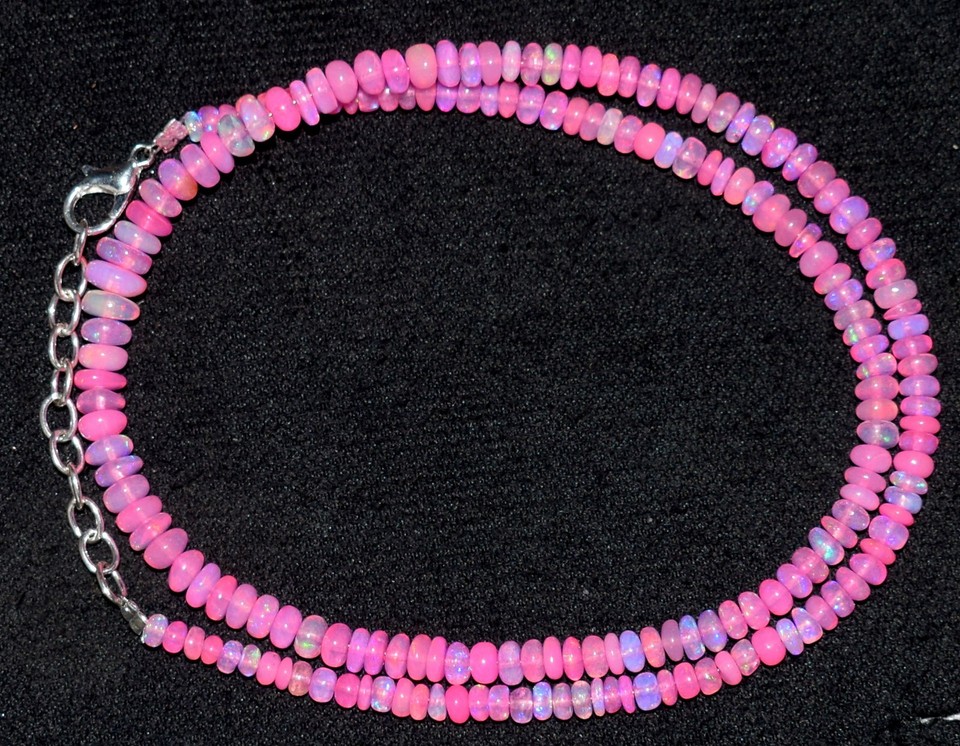 16"Natural Ethiopian Opal Wello Fire Opal Gemstone Bead Necklace | eBay ...