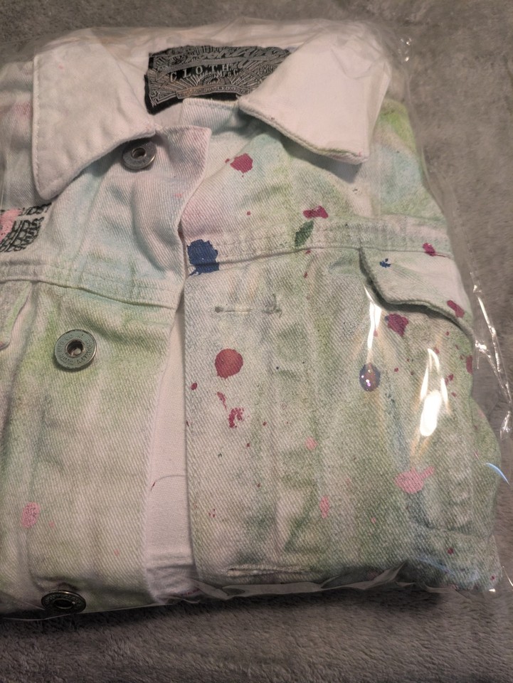 Upcycled Paint Splatter Art Jacket – Unique Graphic Denim – Size L | eBay