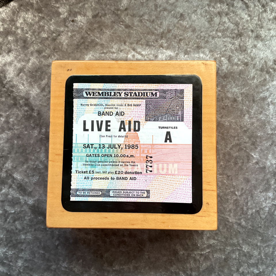 LIVE AID Band Aid Wembley Stadium London ticket stub 13 July 1985 Queen ...
