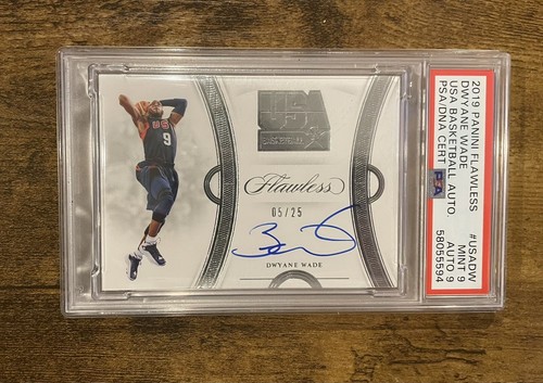 2019-202@ Panini Flawless Dwyane Wade USA Basketball ON-CARD AUTO #5/25 ...
