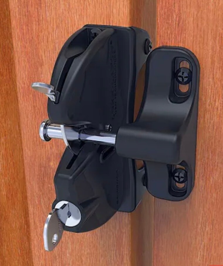 Key-Lockable Gate Latch, D & D Technology, Black | eBay