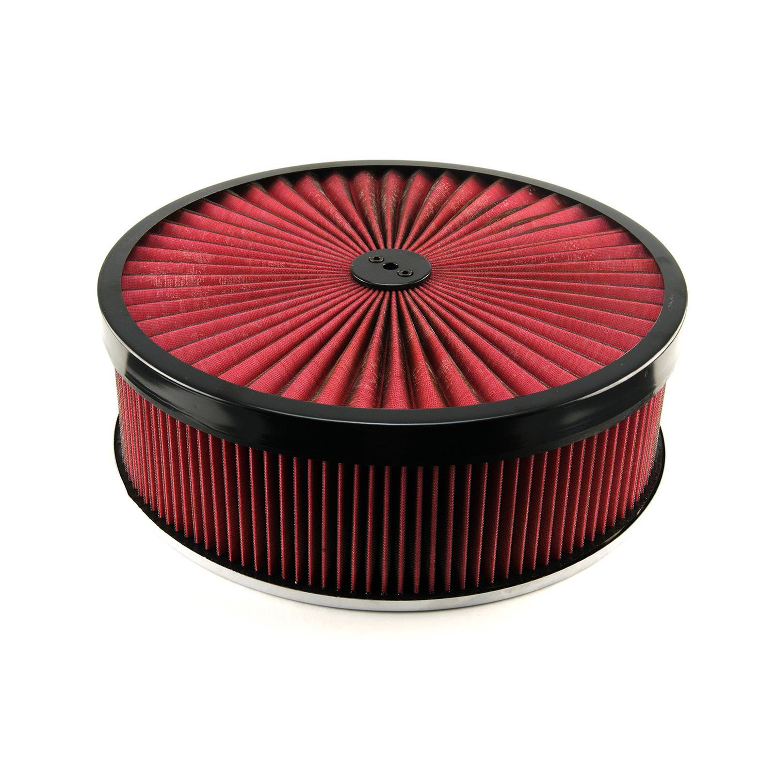 CHEVY SMALL BLOCK HI FLOW BLACK AIR CLEANER 14x4" DROP BASE 327 350 383 ...