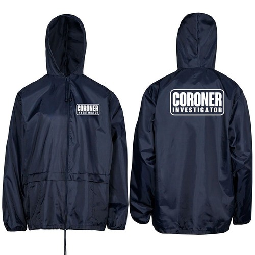 Coroner Investigator Jacket Hooded Police Windbreaker Coat Adults ...