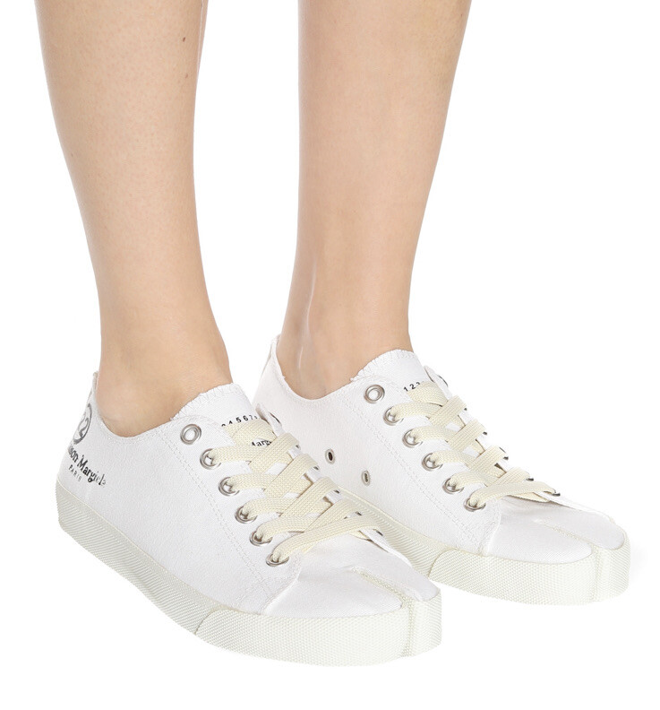 Maison Margiela Tabi Logo Canvas Lace up Low Top Sneakers Women EU 40 ...