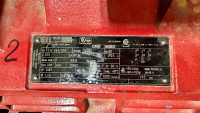 WEG W40 NEMA CC029A 75HP 3PH 575V 3560RPM | eBay
